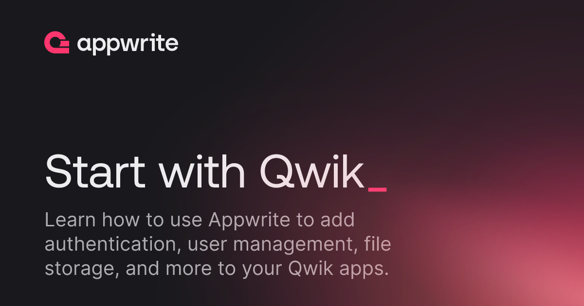 Start With Qwik Docs Appwrite